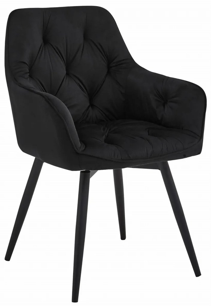 Otočné jídelní křeslo JORK360 VELVET, černé