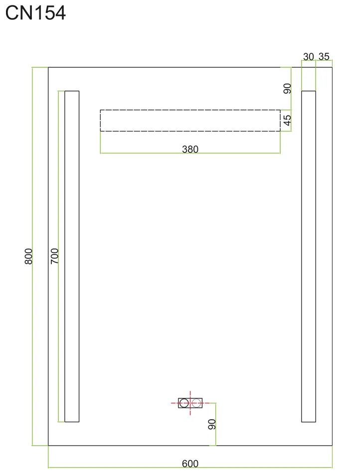 Mereo zrcadlo 60 x 80 cm s LED osvětlením CN154