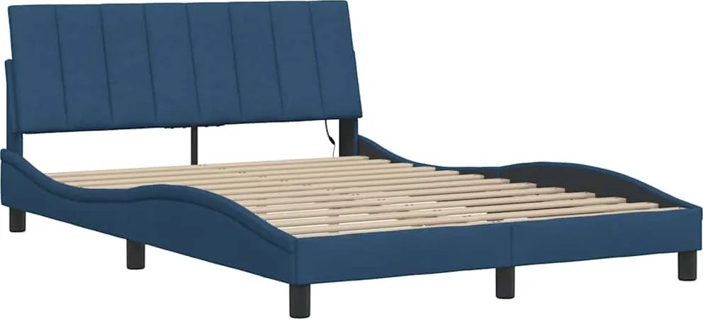 Rám postele bez matrace Hanko modrý 140 x 190 cm textil 3310460