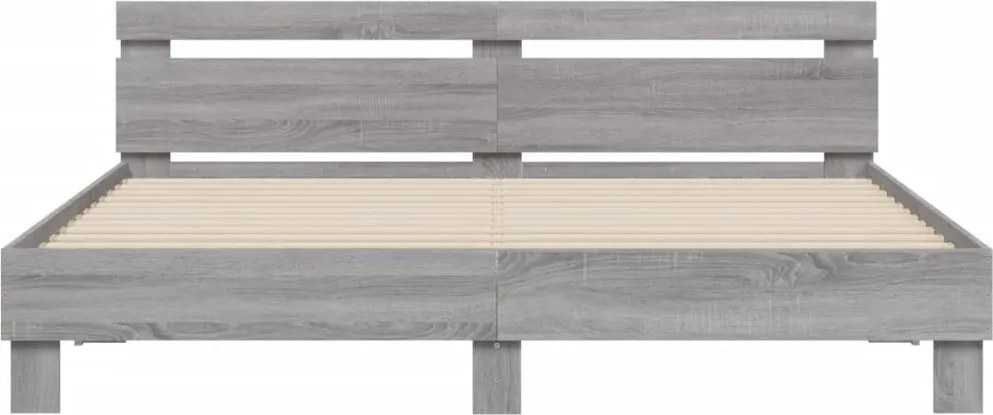 Rám postele s čelem šedý sonoma 160 x 200 cm kompozitní dřevo 3207411