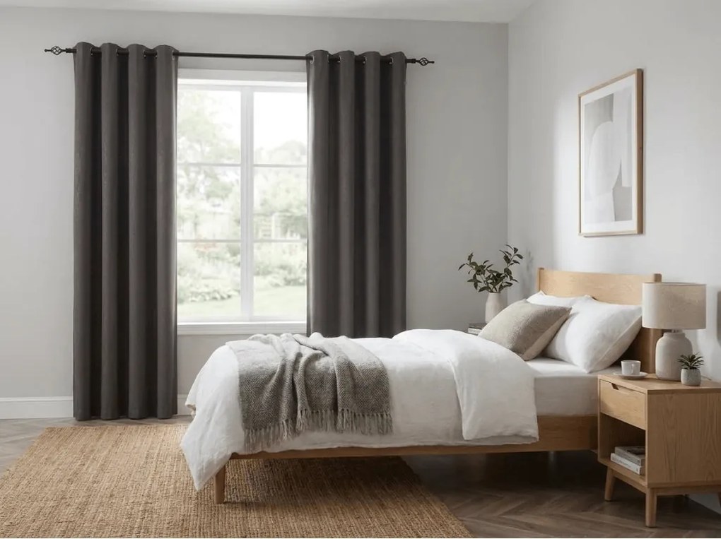 Zatemňovací závěs DUNES VELVET 140x250 cm, tmavě šedý Zavěšení: Kovové kroužky