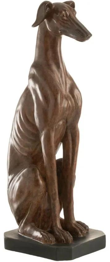 OnaDnes -20% Hnědá dekorativní soška J-Line Greyhound 79,5 cm