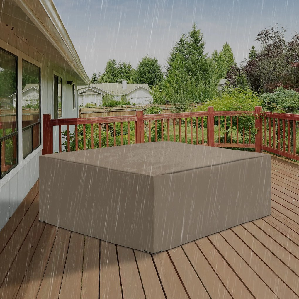 Outsunny Ochranný kryt na zahradní nábytek Zimní nepromokavý kryt Oxfordský kryt 275 x 205 x 90 cm Béžová barva