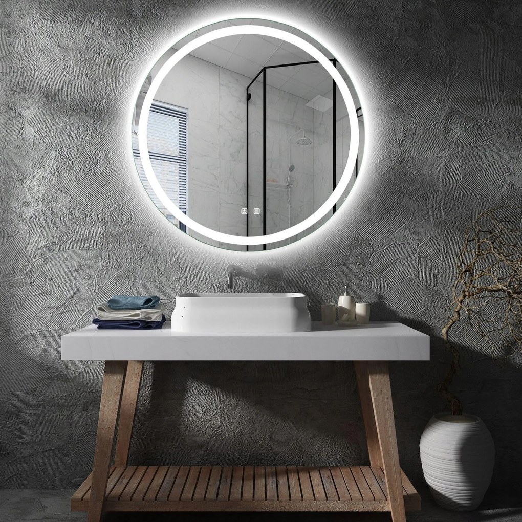 LED zrcadlo kulaté 80 cm