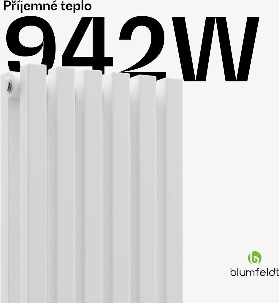 Blumfeldt Radiátor Delgado | moderní design | 25 x 120 cm | 942 W | středové připojení