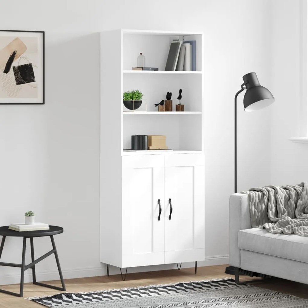 Skříň highboard bílá 69,5 x 34 x 180 cm kompozitní dřevo 3189949