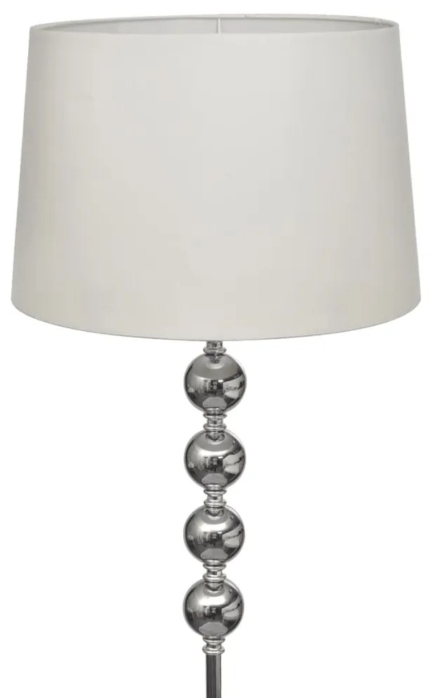 Stojací lampa s vysokým stojanem se 4 ozdobnými kuličkami, bílá 240904
