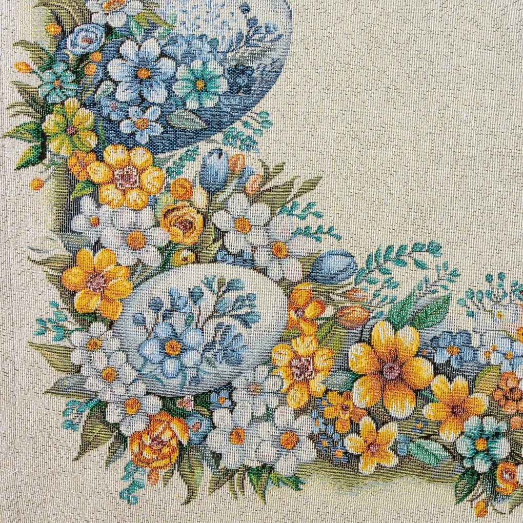 VELIKONOČNÍ GOBELÍNOVÝ UBRUS PASCH 140X180 CM VZOROVANÝ