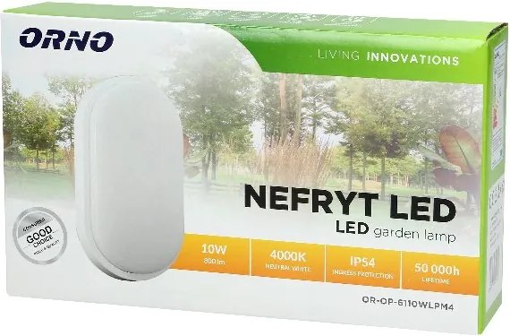 LED Venkovní svítidlo ORNO OR-OP-6110WLPM4 NEFRYT, 10W, 4000K, IP54, bílá