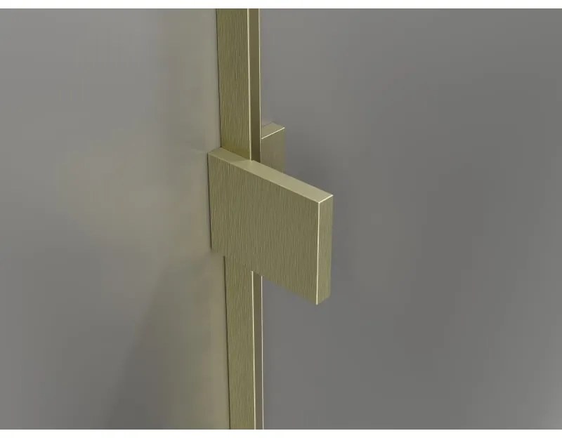 Mexen Lunar, L pětiúhelníkový sprchový kout s pravým sklonem 90 x 90 cm, 8mm čiré sklo, zlatý matný profil, 831L-090P-090L-55-00-P