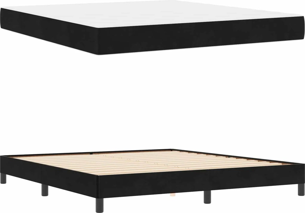 Postel s boxspringem s matrací Černá 180 x 200 cm textil 3398709
