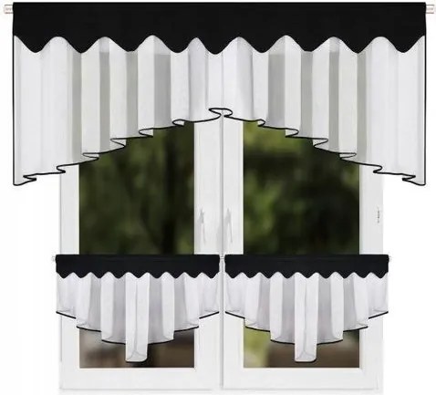 Sada kuchyňských záclon s záclonami 200x130 Stylová okenní dekorace L616
