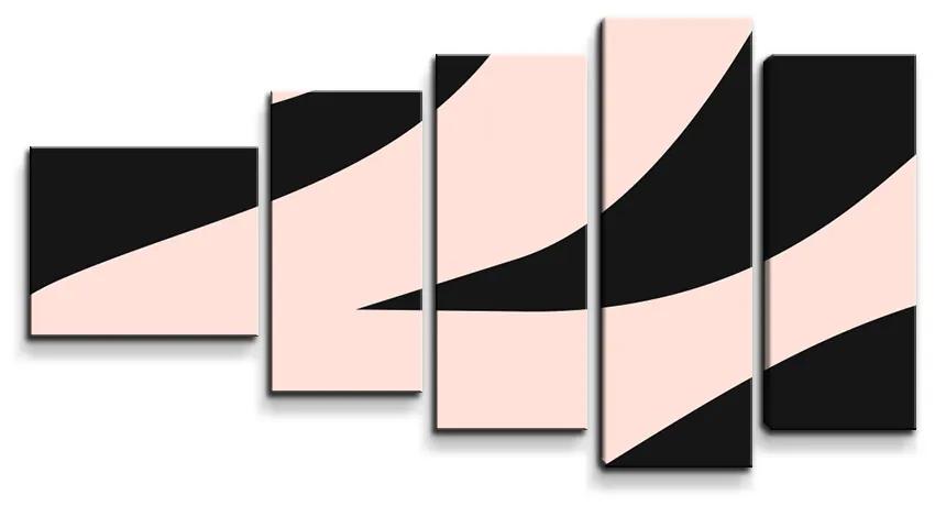 Sablio Obraz - 5-dílný Růžový vzor zebry - 100x60 cm
