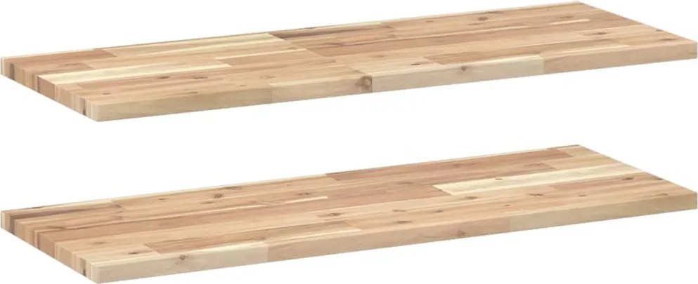 Plovoucí police 2 ks 100 x 30 x 2 cm neošetřené akáciové dřevo 3279376