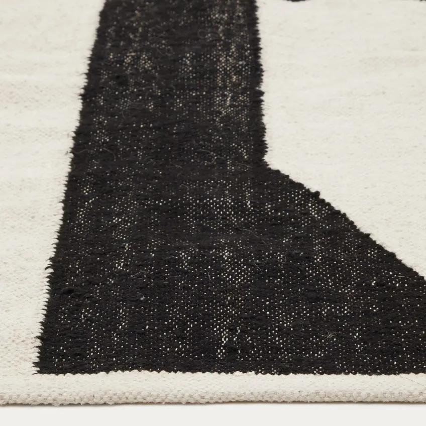 OnaDnes -20% Černobílý koberec Kave Home Sotty 160 x 230 cm