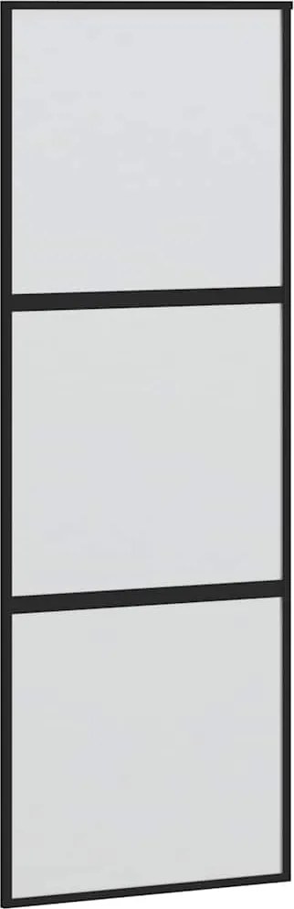 Posuvné dveře se sadou kování černé 76x205 cm Tvrzené sklo 3375874