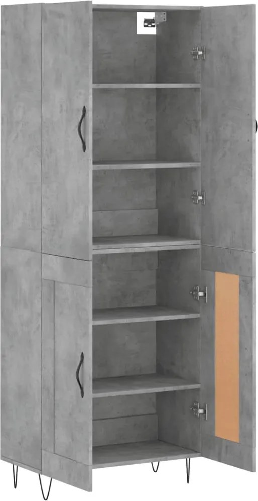 Skříň highboard betonově šedá 69,5x34x180 cm kompozitní dřevo 3198077