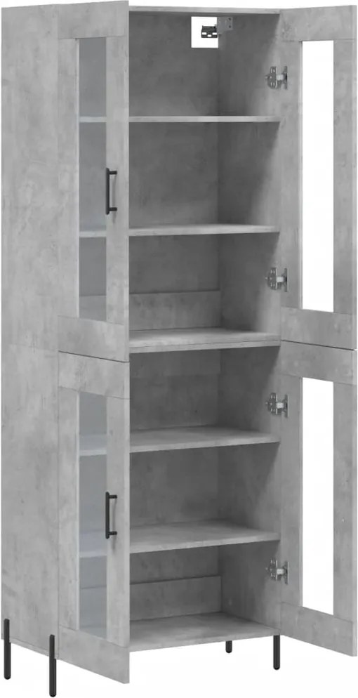 Skříň highboard betonově šedá 69,5x34x180 cm kompozitní dřevo 3198285