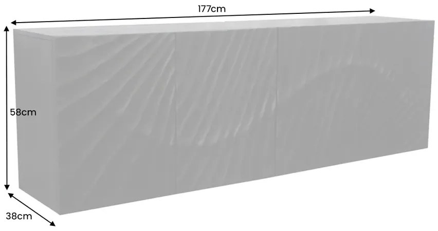 Designová závěsná komoda Shayla 177 cm černé mango