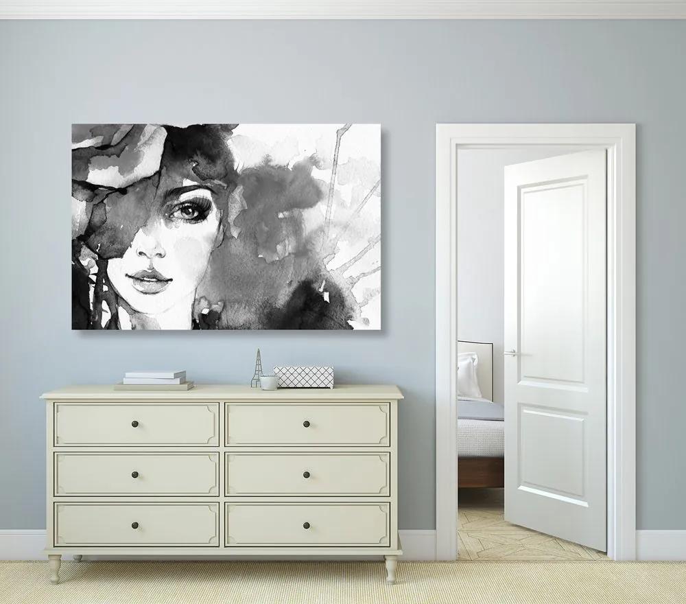Obraz černobílý portrét ženy Varianta: 120x80