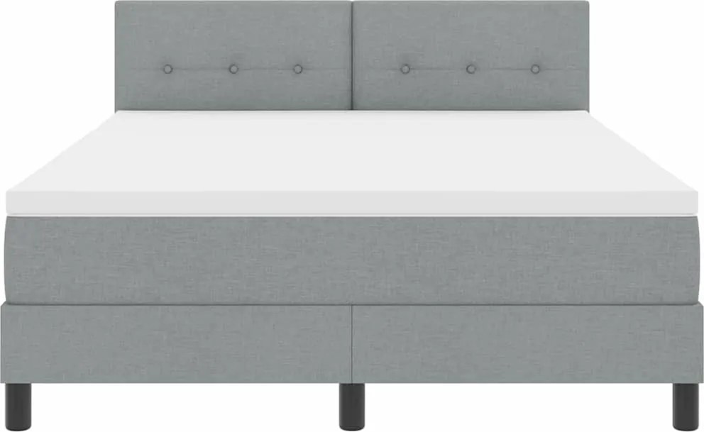 Postel s boxspringem s čelo Světle šedá 140 x 200 cm textil 3338692