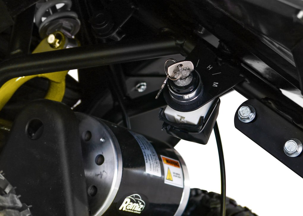 Ramiz Čtyřkolka na baterie E-STAR žlutá 35 km/h + motor 1000W + nafukovací kola + nastavení sedadla