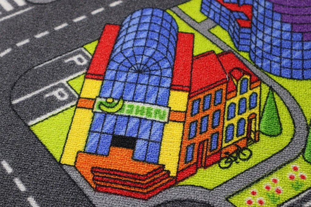 Associated Weavers, Dětský kusový koberec silnice Big City, 95x133, vícebarevná, dětský pokoj
