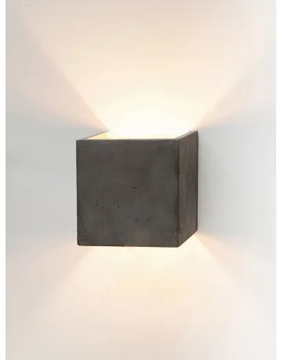 Nástěnné svítidlo GANTLights, tmavý beton + stříbrný vnitřek