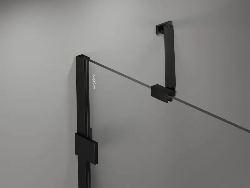 Mexen Lunar sprchové dveře výklopné levé 140 cm, transparentní, černé - 834-140-000-70-00-L