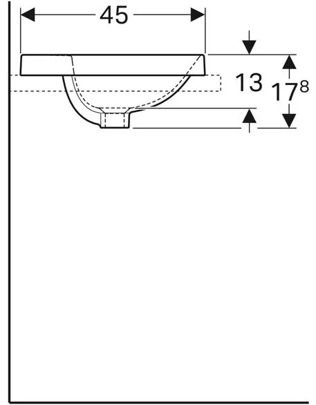 Geberit VariForm Zápustné umyvadlo 60 x 45 cm s přepadem, bílá 500.732.01.2