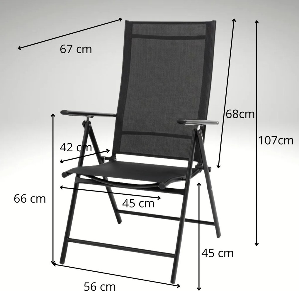 Vikio Zahradní set 140x80 pro 6 osob V136-140 černá
