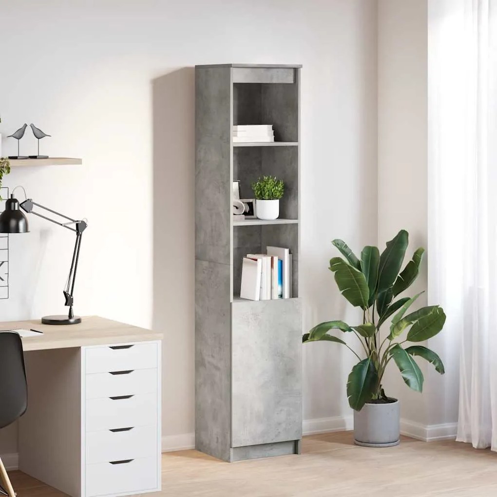 Highboard Concrete Grey 37,5x35x180 cm Dřevěná konstrukce