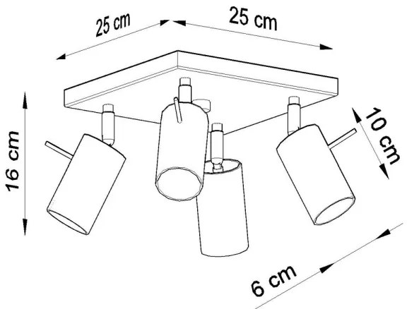 Sollux SL.0730 - Bodové svítidlo RING 4xGU10/10W/230V