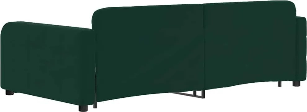 Válenda s přistýlkou a zásuvkami tmavě zelená 100x200 cm samet 3196986