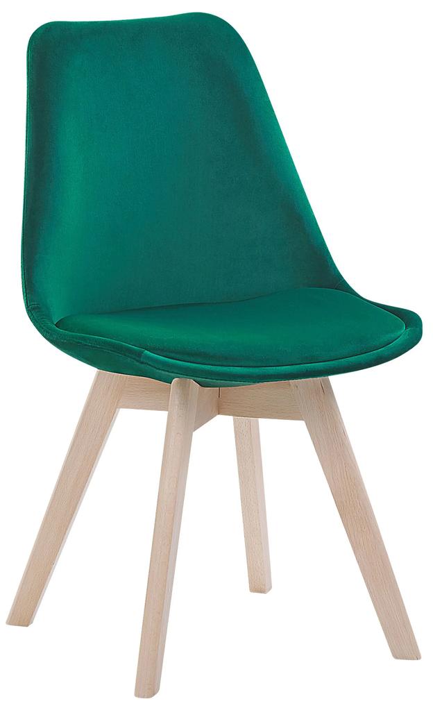 Sada 2 jídelní židlí DAKOTA II sametová zelená Beliani