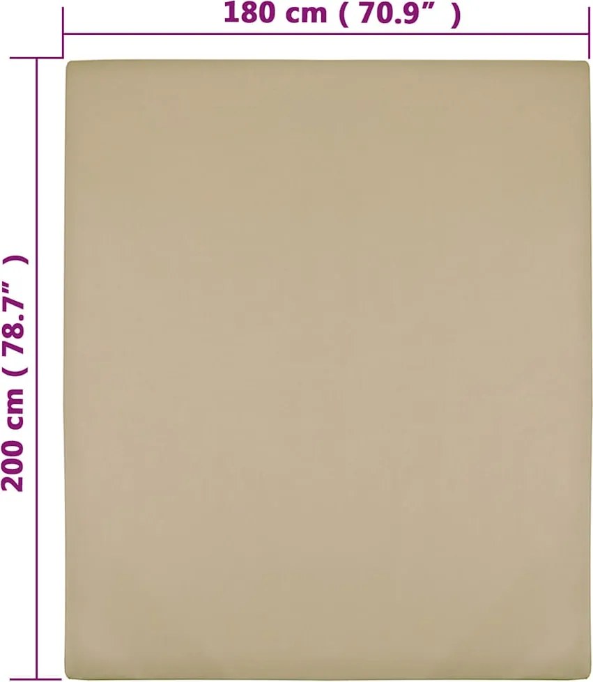 Jersey prostěradlo taupe 180x200 cm bavlna 136228