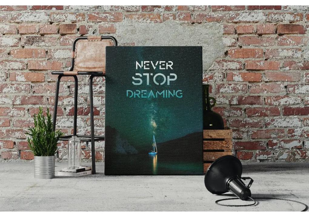 Obraz na plátně - Never Stop Dreaming FeelHappy.cz Velikost obrazu: 100 x 150 cm