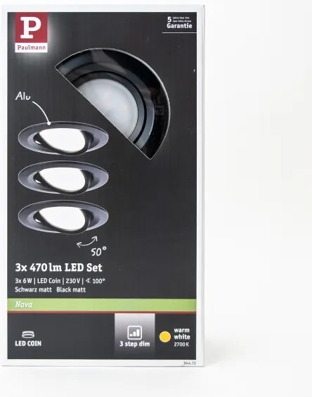 Paulmann 94472 - SADA 3xLED/6W IP23 Stmívatelné koupelnové svítidlo NOVA 230V