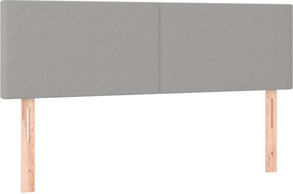 Box spring postel s matrací a LED světle šedá 140x200 cm textil 3132997