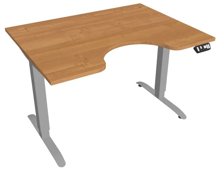 Hobis Motion Elektr. nastavitelný stůl 120x90 s pamětí - HOBIS ERGO MOTION MSE 2M 1200 Dekor stolové desky: olše, Barva kovové podnože: stříbrná
