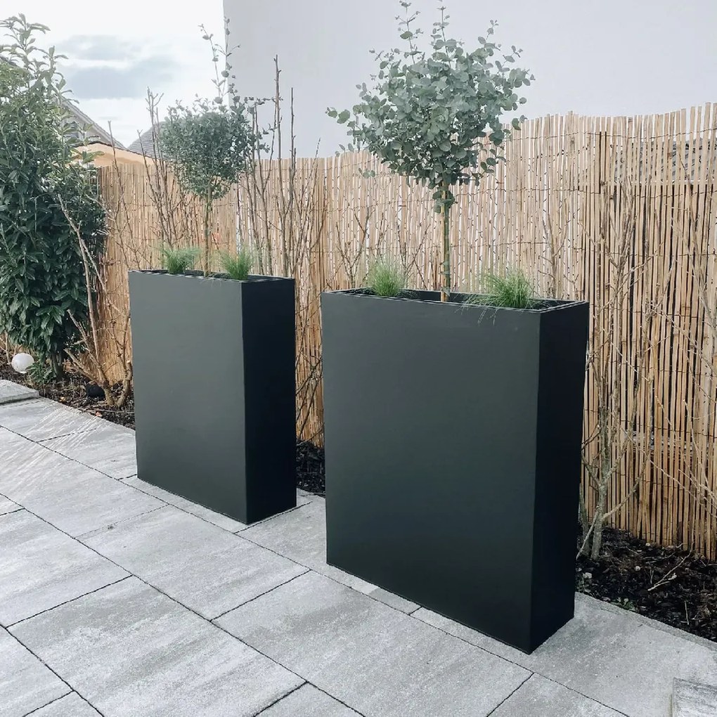 Květináč ELEMENTO, ocel, šířka 75 cm, černý