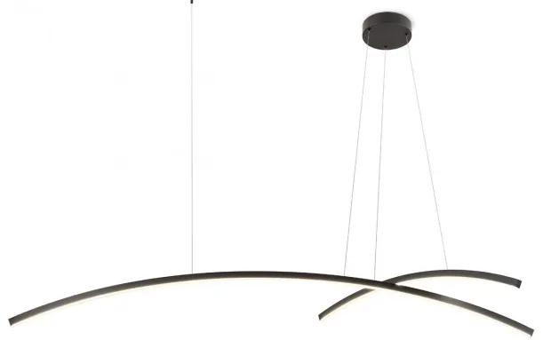Redo Group 01-2102 Katana, moderní závěsné svítidlo nad stůl, 45W LED 3000K tříkrokové stmívání, černá, délka 180cm