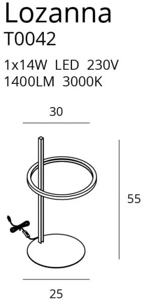 Maxlight T0042 Stolní lampa LOZANNA zlatá