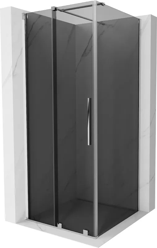 Mexen Velar, sprchový kout s posuvnými dveřmi 100 x 100 cm, 8mm šedé sklo, chromová, 871-100-100-41-01