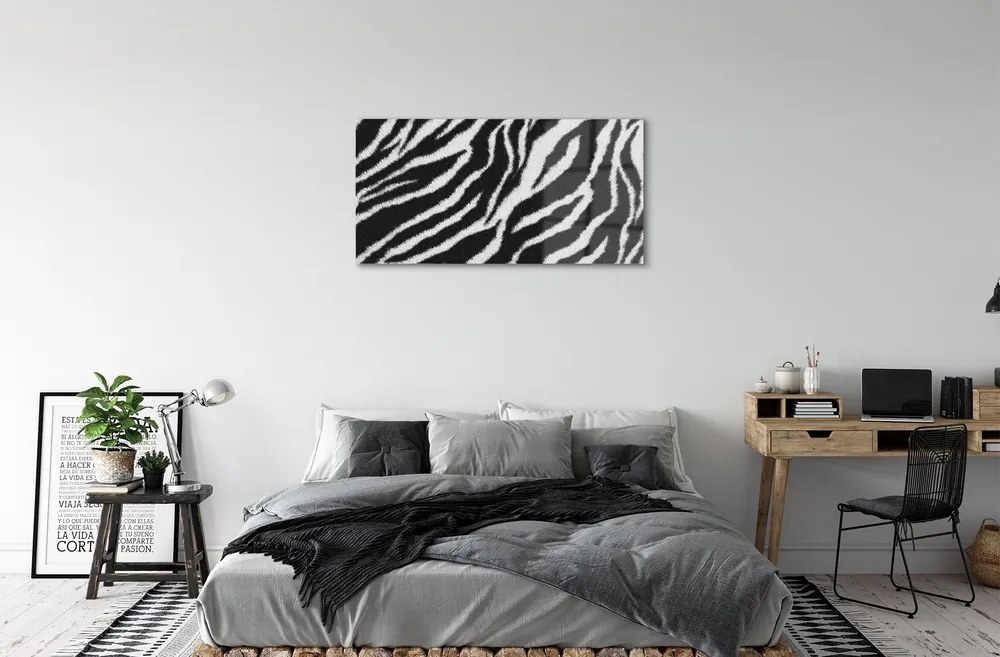 Obraz na skle zebra fur 125x50 cm