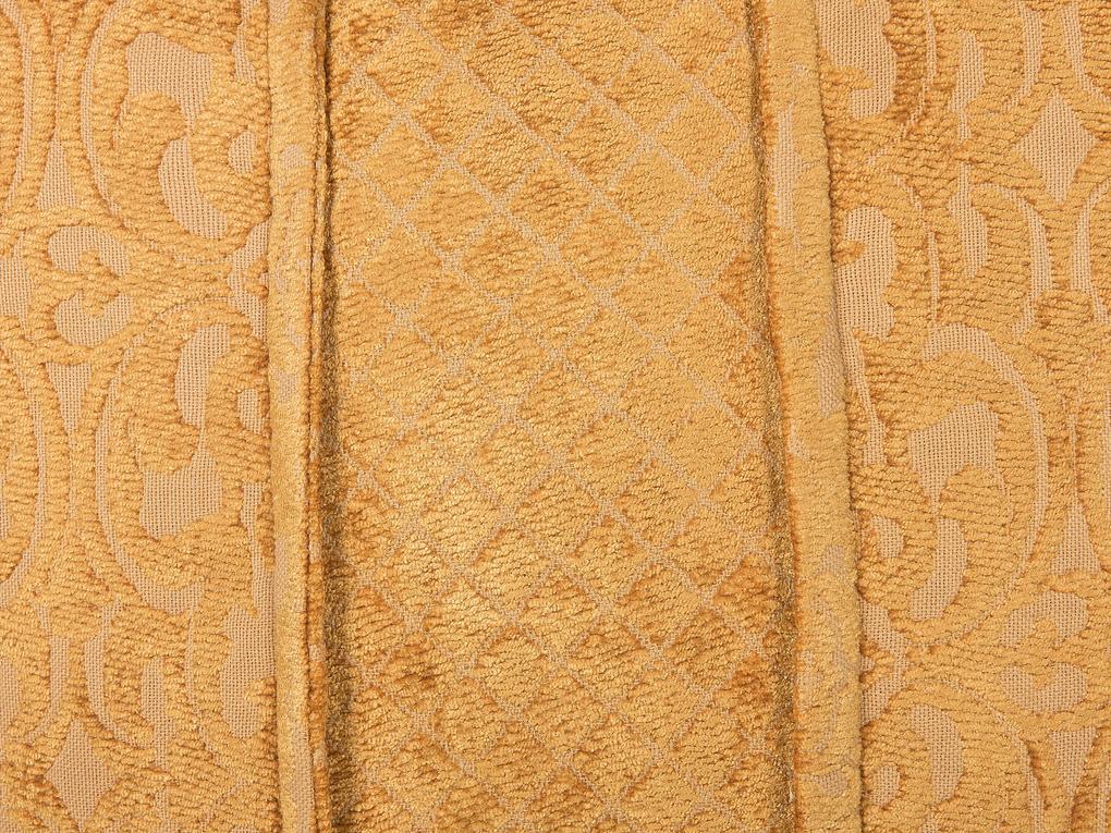 Dekorativní polštář s reliéfovým vzorem 45 x 45 cm žlutý KAVALAM Beliani