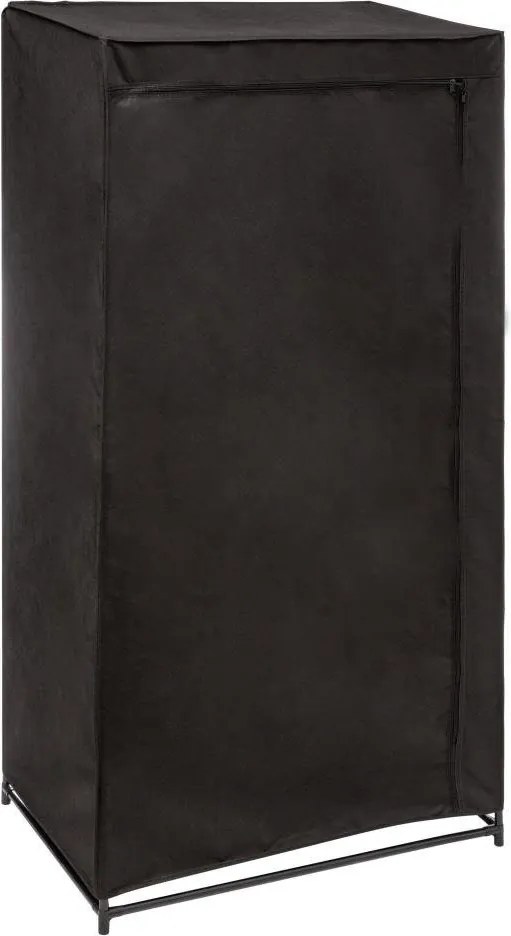 Textilní šatní skříň na oděvy, 68x45x148 cm, černá