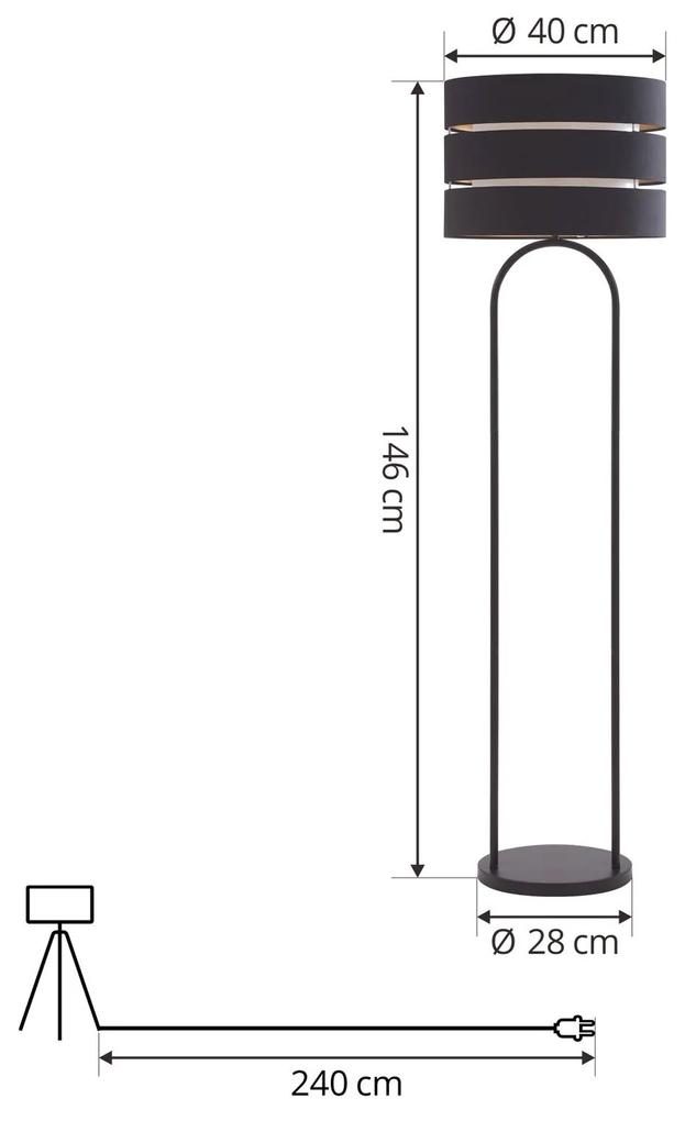 Lindby Tsomo stojací lampa látka Ø 40 cm