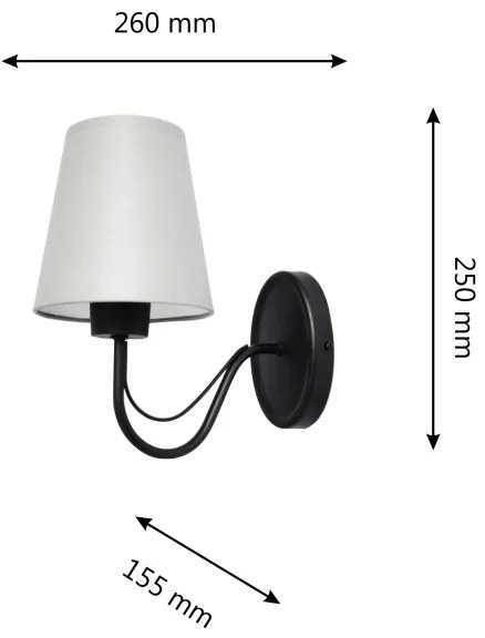 Nástěnná lampa MALBO 1xE27/15W/230V šedá/černá