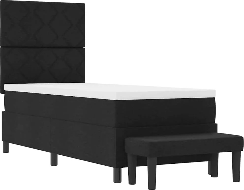 Postel s boxspringem s čelo Černá 80 x 200 cm textil 3344102
